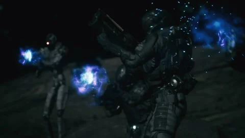 Robotic invaders lay waste to the planet... | Stock Video | Pond5