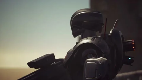 Robotic Soldiers Guard Every Corner of D... | Stock Video | Pond5