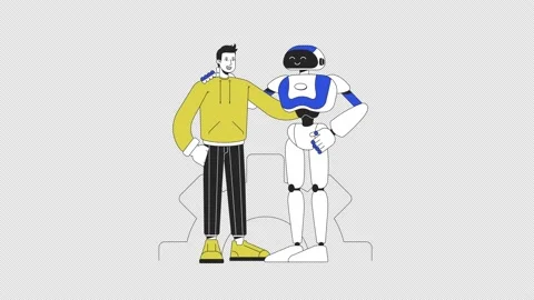 Robotics and humanity animation | Stock Video | Pond5