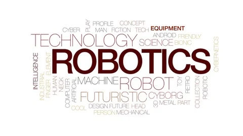 Robotics animated word cloud, text desig... | Stock Video | Pond5