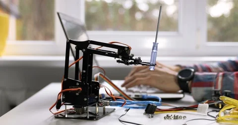 robotics engineering - technician progra... | Stock Video | Pond5