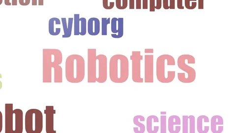 Robotics Word Cloud Animated On White Ba... | Stock Video | Pond5