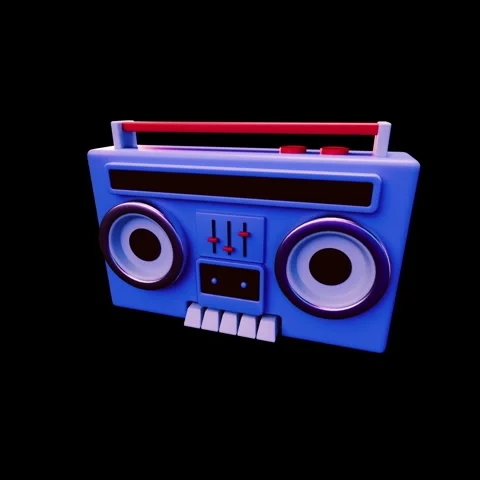 Robots Boombox Black background | Stock Video | Pond5