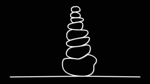 Rock balance, balancing self drawing ani... | Stock Video | Pond5