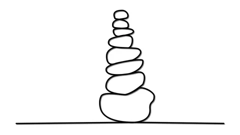 Rock balance, balancing self drawing ani... | Stock Video | Pond5