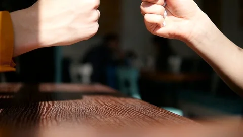 Rock paper scissors hand game. Two hands... | Stock Video | Pond5