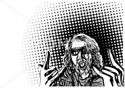 Rocker poster background: Royalty Free #44085410