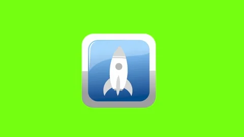Rocket 3D Animated Icon on Green Screen ... | Stock Video | Pond5
