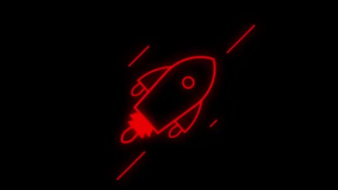 Rocket Animated line Icon. 4k Animated I... | Stock Video | Pond5