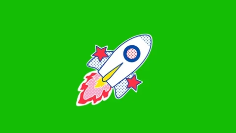 rocket animation on green screen | Stock Video | Pond5