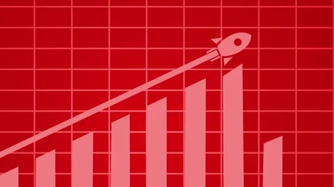 Rocket Ascending on Bar Graph Animation,... | Stock Video | Pond5
