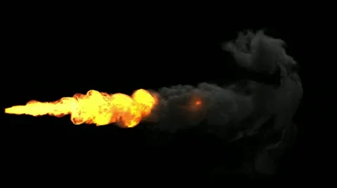 Rocket Fire Jet or flamethrower side vie... | Stock Video | Pond5