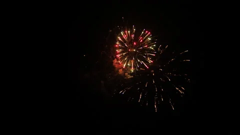 rocket fireworks explodes sky festive fi... | Stock Video | Pond5