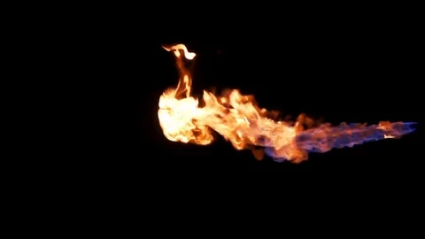 Rocket jet flame element isolated on bla... | Stock Video | Pond5