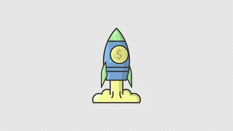 rocket launch icon animation loop motion... | Stock Video | Pond5