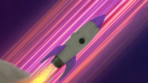 Rocket Ship Flying Through Space Animati... | Stock Video | Pond5