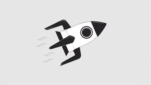 Rocket ship in motion outline 2D object ... | Stock Video | Pond5