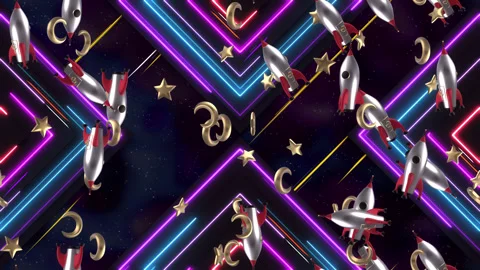 Rocket ship Sci Fi space loop tile Swirl... | Stock Video | Pond5