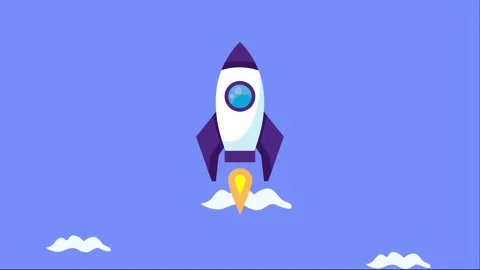 rocket space launcher flying animation | Stock Video | Pond5