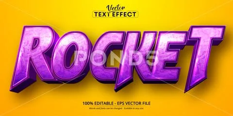 Rocket text, cartoon style editable text effect ~ Clip Art #153274975