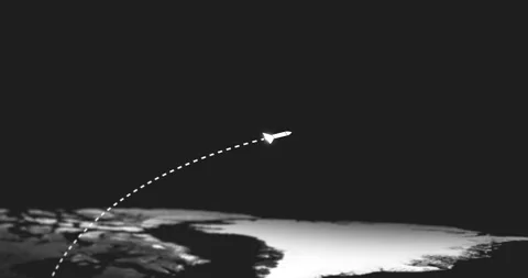 Rocket, trail and animation of missile l... | Stock Video | Pond5