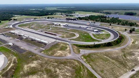 Rockingham Motor Speedway aerial high pu... | Stock Video | Pond5