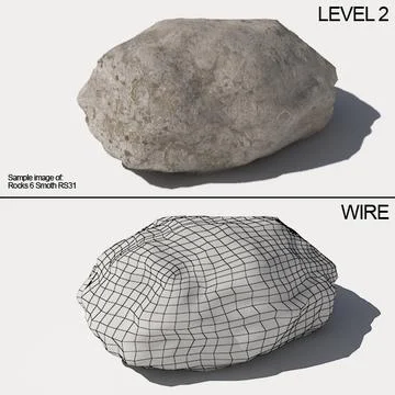 3D Model: Rocks - Stones 11 Smooth RM19 - Chalk White 3D Rocks or ...
