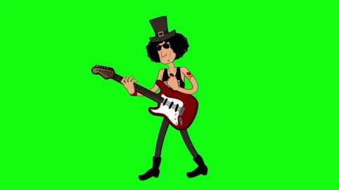 Rockstar playing guitar. Cartoon animati... | Stock Video | Pond5