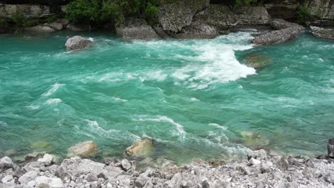 Rocky Marble Riverbed, Mountain River Fl... | Stock Video | Pond5