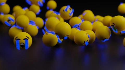 ROFL Emoji Bawling Crying Balls (3D CGI ... | Stock Video | Pond5