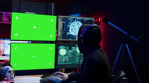 Computer Hacker Green Screen Stock Video Footage | Royalty Free ...