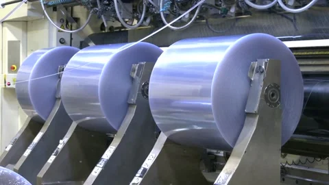 A roll of clear plastic sheet for manufa... | Stock Video | Pond5