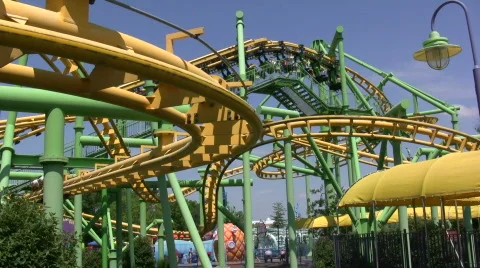 Roller Coaster Ride Start to Finish | Stock Video | Pond5