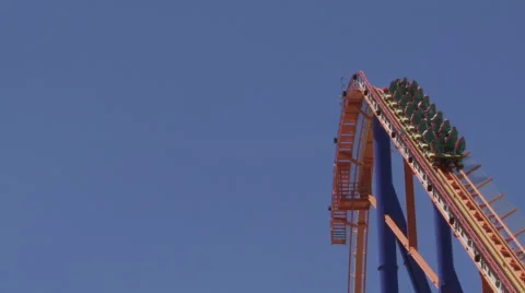 Roller Coaster wagon on a chain lift | Stock Video | Pond5