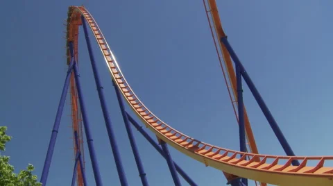 Roller Coaster Wagon Going Down a Hill | Stock Video | Pond5