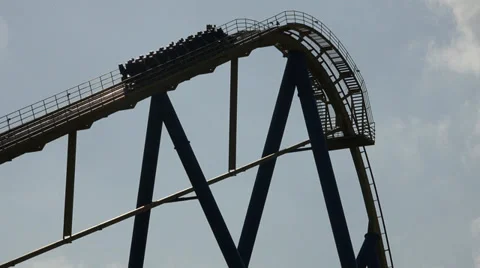 Roller Coasters, Climbing, Rides, Amusem... | Stock Video | Pond5