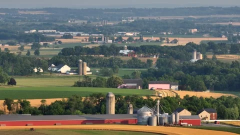 Rolling hills of Lancaster, Pennsylvania... | Stock Video | Pond5
