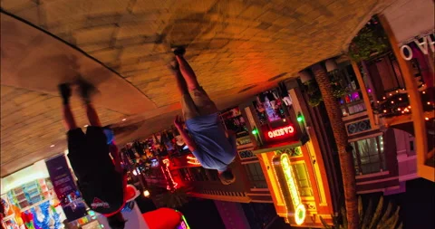 Rolling Hyper Lapse Man Walking Down Las... | Stock Video | Pond5