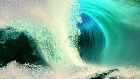 Rolling ocean wave in slow motion backgr... | Stock Video | Pond5