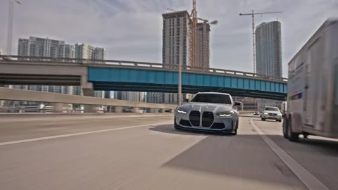 Rolling shot of BMW M3 luxury sport car ... | Stock Video | Pond5