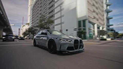Rolling shot of BMW M3 luxury sport car ... | Stock Video | Pond5