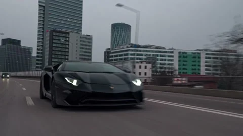 Rolling shot of Lamborghini Aventador ca... | Stock Video | Pond5