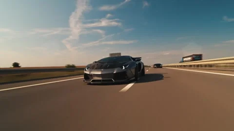 Rolling shot of Lamborghini Aventador lu... | Stock Video | Pond5