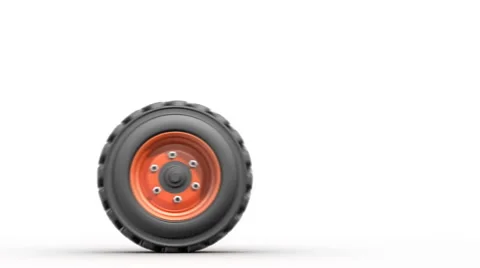 rolling truck wheel, 3d animation | Stock Video | Pond5