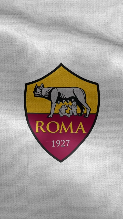 AS Roma Italy White Vertical Logo Flag L... | Stock Video | Pond5