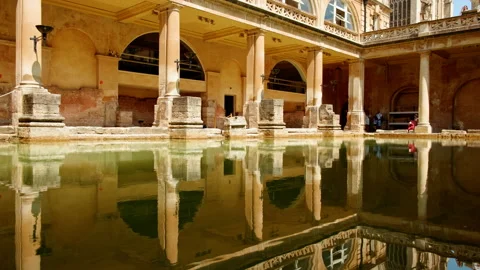 The Roman Baths spa complex, Bath, Somer... | Stock Video | Pond5