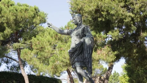 Roman Emperor Statue with Pointing Finge... | Stock Video | Pond5