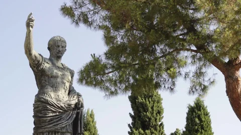 Roman Emperor Statue with Pointing Finge... | Stock Video | Pond5