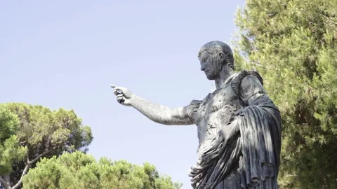 Roman Emperor Statue with Pointing Finge... | Stock Video | Pond5