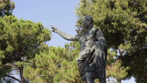 Roman Emperor Statue with Pointing Finge... | Stock Video | Pond5